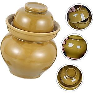 OUSIKA for Container Sealing Chinese Storage Canister Water Vegetables Cansiter with Pickled Egg Jars Sauerkraut Duck Tradition Bottle Crock Capacity Paocai Foods Pickle Jars