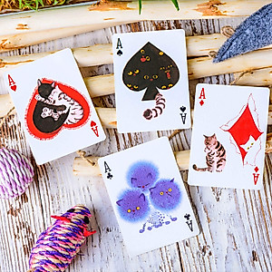Zoo52 Playful Paws Playing Cards – Beautiful Cat & Dog Deck of Cards with Free Card Game eBook, Hand Illustrated Water Color Poker Cards. Unique Box and Intricate Detail for Cool