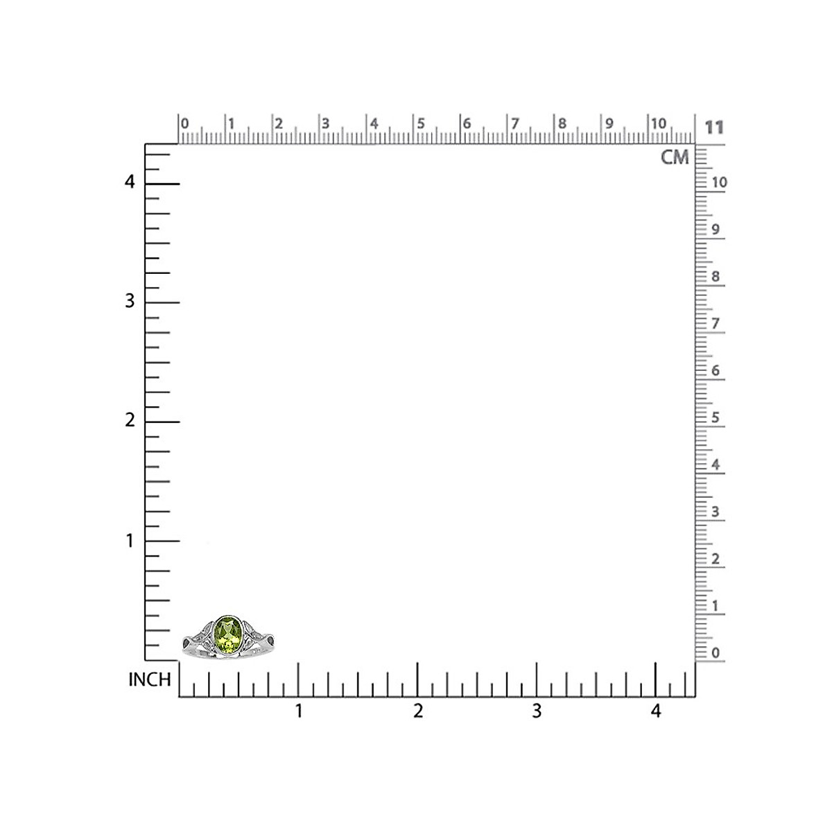 Silvershake 1.44ct. 8X6mm Natural Oval Shape Peridot 925 Sterling Silver Triquetra Celtic Knot Ring Size 9