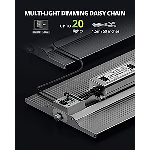 VIPARSPECTRA XS1500 LED Grow Light with Samsung LM301B Diodes & MeanWell Driver, Dimming Daisy Chain Full Spectrum Grow Lights for Indoor Plants Veg and Bloom 2x2/3x3 Grow Tent Actual Power 150Watt