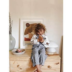 Ullabelle 4 Piece Wooden Baby Hair Brush and Comb Set for Newborns & Toddlers in Chic Gift Box - Ultra Soft Natural Goat Hair and Wood Baby Brush Set Prevents Cradle Cap - Perfect Registry Gift (Blue)