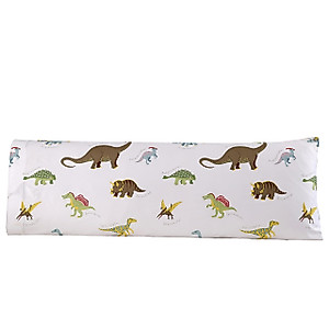 MAG 1Pcs Dinosaur Body Pillowcase,White Based Dino Body Pillowcase, Super Soft Microfiber, for Kids, Toddler,Teens Boys and Girls