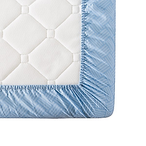Soul & Lane Space Baby Bedding Crib Set for Boy (Set of 3 - Space Baby Quilt, Crib Fitted Sheet for Boys, and Changing Pad Cover): Washable Space Crib Set, Reversible White and Blue Crib Bed Set