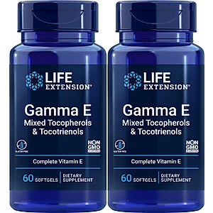 Life Extension Gamma E Mixed Tocopherols & Tocotrienols 60 Softgels (Pack of 2)