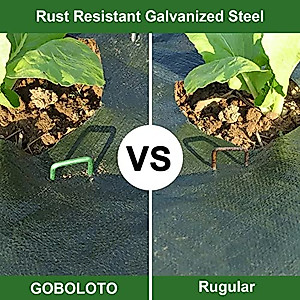 6 Inch Garden Stakes Galvanized Landscape Staples Green U-Type Turf Staples for Artificial Grass Rust Proof Sod Pins Stakes for Securing Yard Fences Weed Barrier Outdoor Wire Cords Tents Tarps 100 Pcs