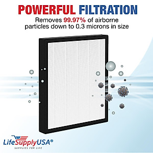 True HEPA Air Cleaner Filter + Activated Carbon Charcoal Replacement XJ-3100SF Compatible with Surround Air Intelli-Pro 3 Air Cleaner by LifeSupplyUSA