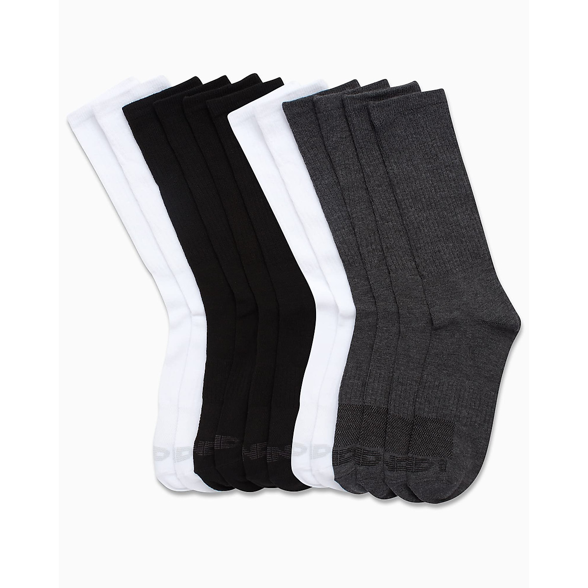 AND1 Men's Athletic Arch Compression Cushion Comfort Crew Socks (12 Pack), Size 6-12.5, Assorted