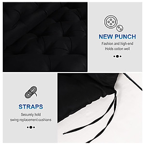 Porch Swing Cushions, Outdoor Swing Cushions for 2-3 Seats, Garden Terrace with backrest Swing Replacement Cushions, Comfortable and Soft, Suitable for Indoor and Outdoor (Light Coffee,40*40)