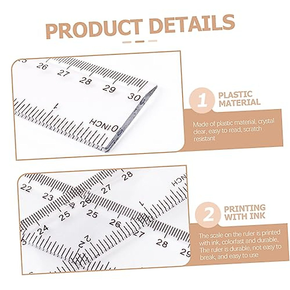 NUOBESTY 20pcs Ruler Ruler Rulers Shatterproof Ruler Clear Ruler Metric Ruler Plastic Rulers Classroom Supplies Technical Drawing Ruler Rulers Bulk for Classroom Use Scale