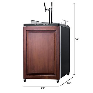 Summit SBC635MBIIFTWIN Built-in Commercial Beer Dispenser, Auto Defrost with Digital Thermostat, Dual Tap System, Panel-ready Door, and Black Cabinet