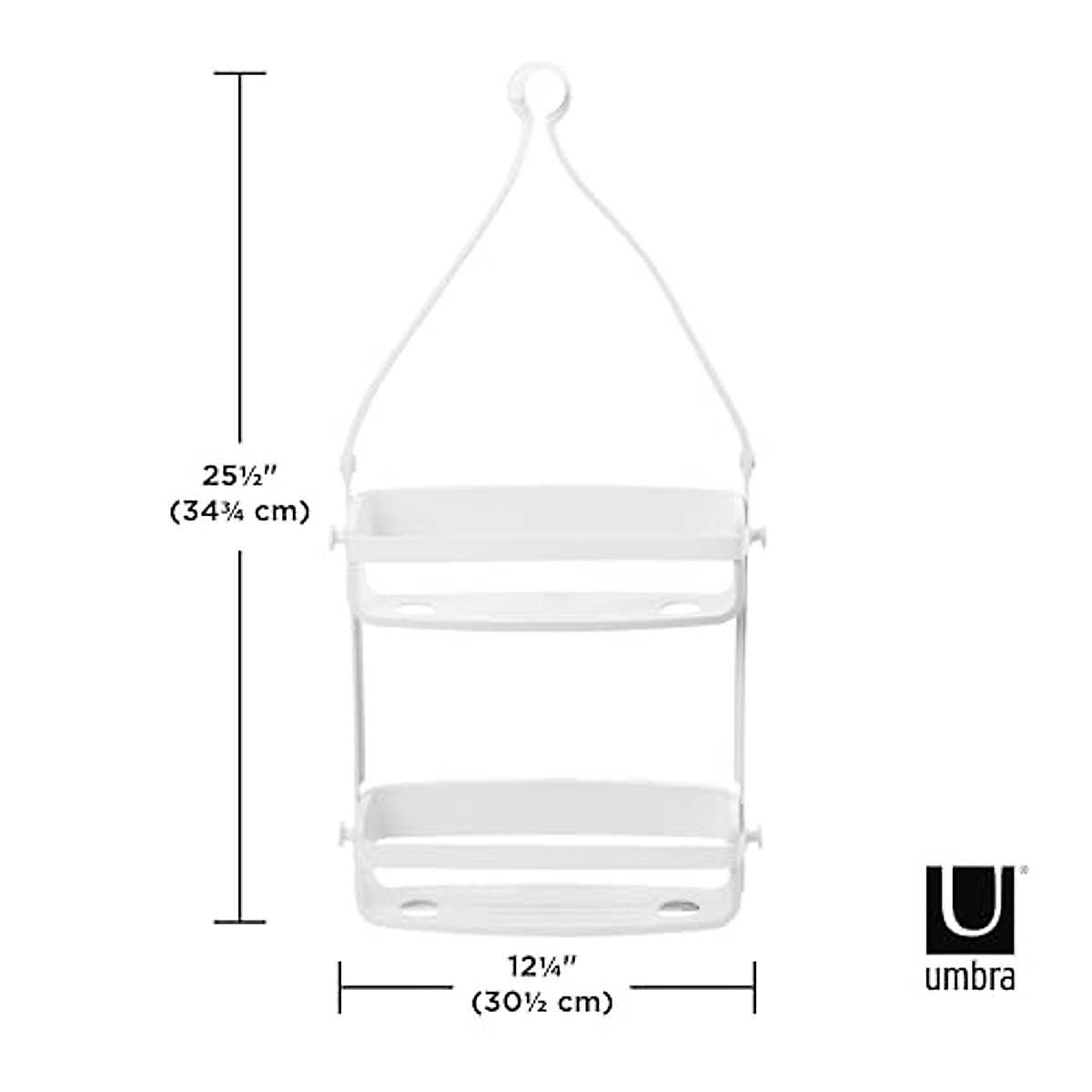 Umbra Flex Hanging Shower Caddy, Bathtub Shelf and Bathroom Organizer, White