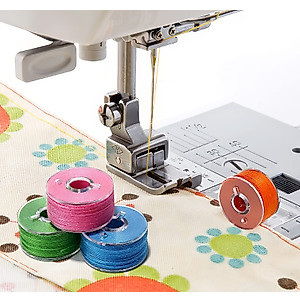 ilauke 36Pcs Bobbins Sewing Thread with Bobbin Case, Size A Prewound Sewing Bobbins, Polyester Thread Compatible for Brother/Singer/Babylock/Janome/Elna Embroidery Machine