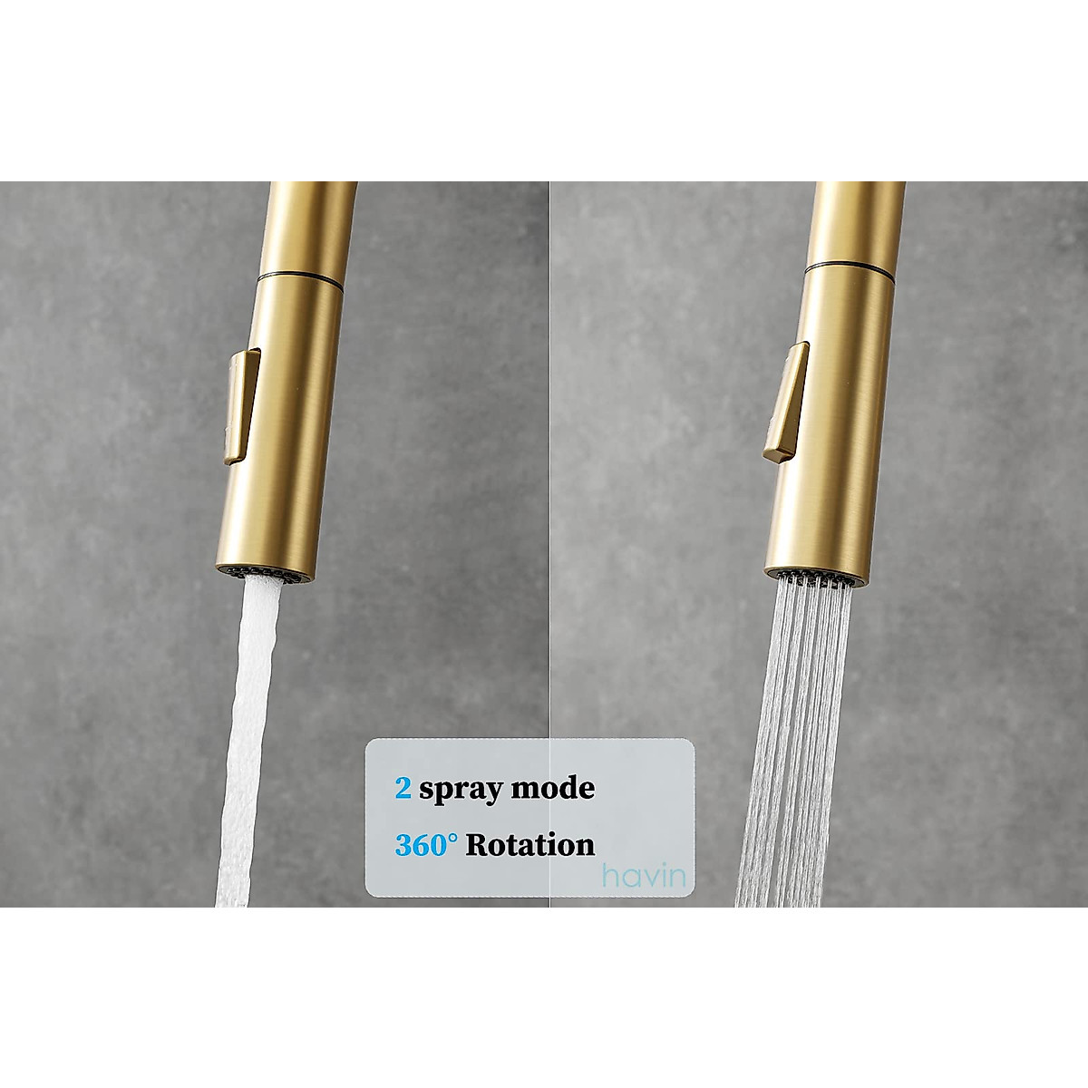 601&SS601 Gold Kitchen Faucet with Pull Down Sprayer and Gold Drinking Water Faucet