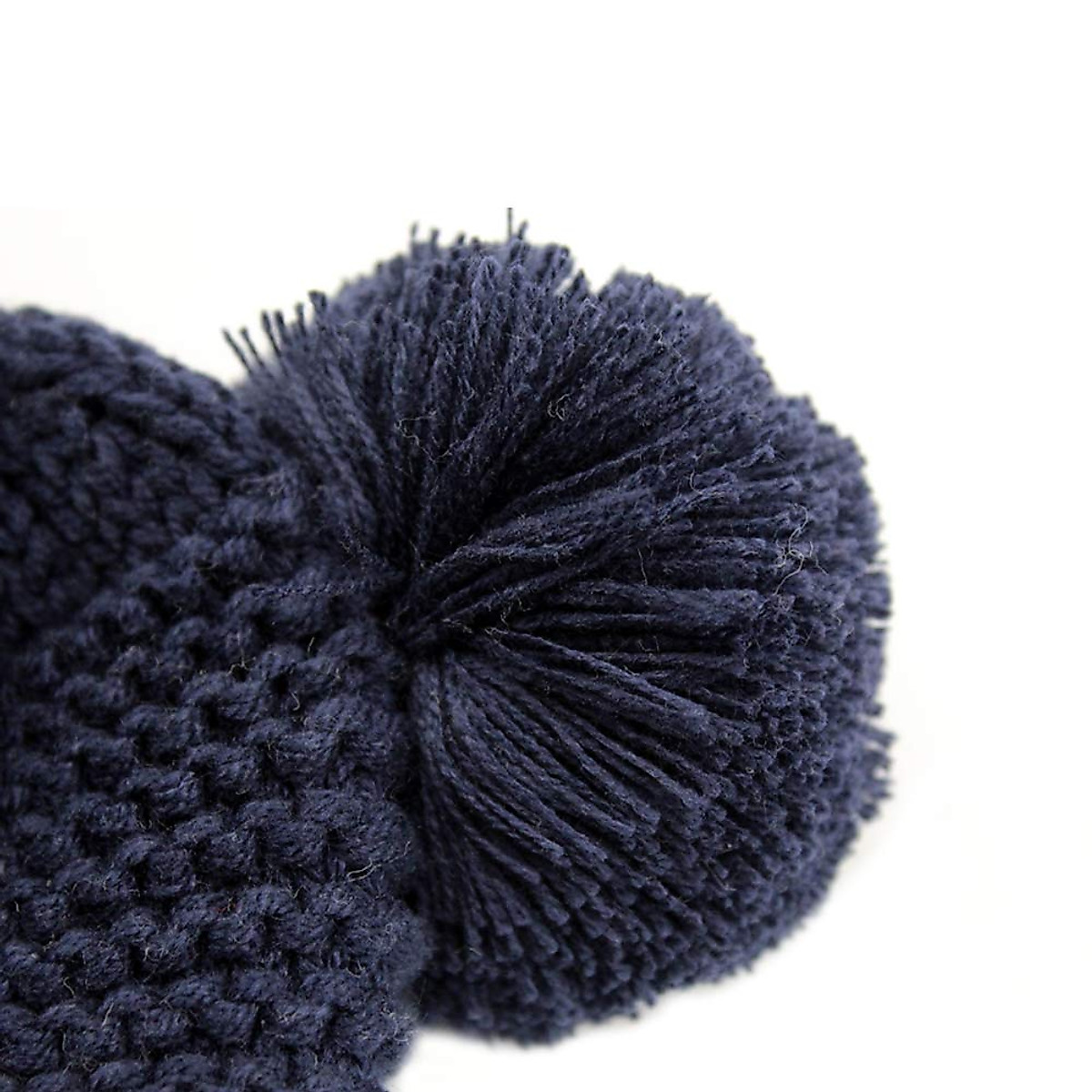 Baby Beanie Earflaps Hat - Infant Toddler Girls Boys Soft Warm Knit Hat Kids Winter Hat with Fleece Lining(Grey&Navy,S)