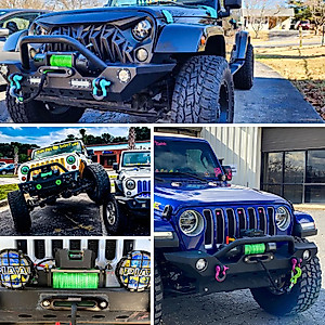 STEGODON New 9500 lb. Load Capacity Electric Winch S2,12V Waterproof IP67 Electric Winch with Hawse Fairlead, Synthetic Rope Winch with Wireless Handheld Remote and Wired Handle