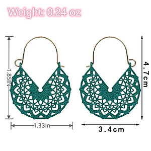 12 pairs of colorful cutout boho cutout pattern bohemia earrings for women hanging dangling fashion set boho DIY lightweight women's earrings candy color earrings
