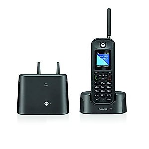 Motorola O211 DECT 6.0 Long Range Cordless Phone - Wireless Phones for Home & Office Phone with Answering Machine - Indoors and Outdoors, Water & Dust Resistant, IP67 Certified - Black, 1 Handset
