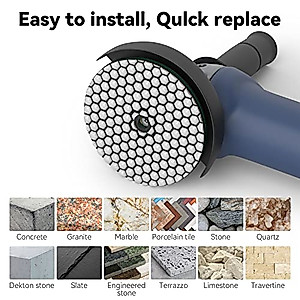 TOOVEM 4 Inch Dry Diamond polishing Pads Set of 10 Pieces with Rubber Backer, Wet/Dry Polish Pad Kit for Granite Marble Concrete Stone Countertop Quartz Polishing