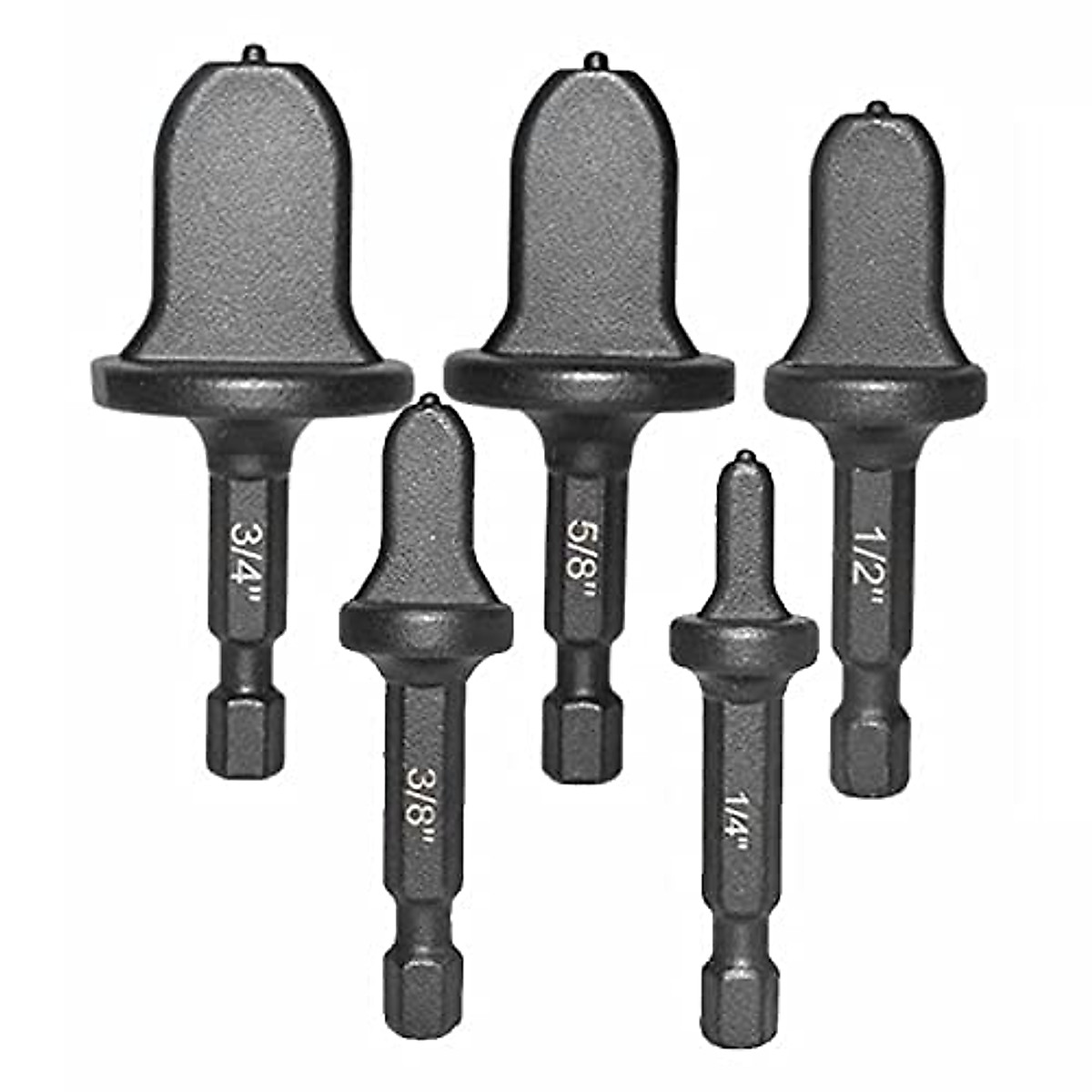 Yakamoz 5pcs Copper Pipe Swaging Tool Copper Tube Expander 1/4" Hex Shank Drill Bit Flaring Set for HVAC Air Conditioner Repairing Swage Tools