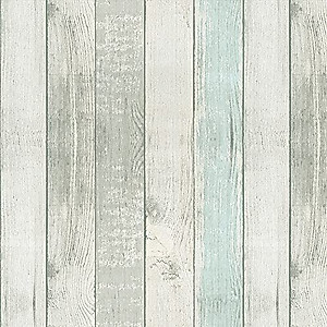 Self Adhesive Rustic Blue Wood Shiplap Contact Paper Shelf Liner for Kitchen Cabinets Dresser Drawer Table Cupboard Walls Furniture Decal 17.7X117 Inches