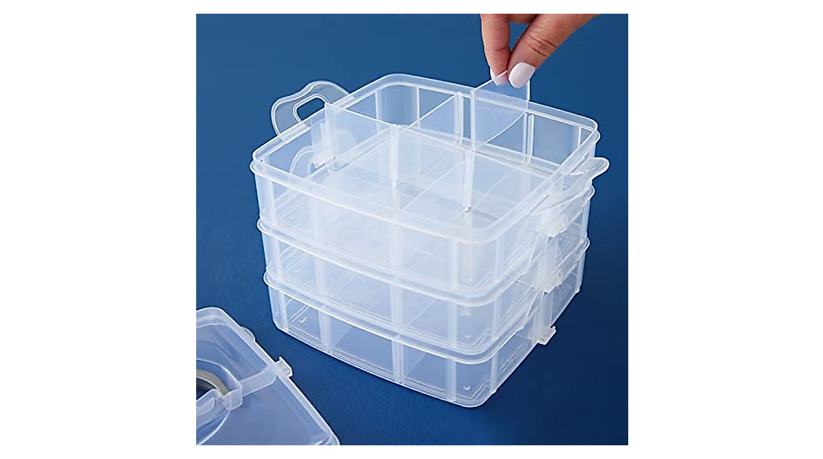 3-Tier Stackable Storage Containers for Crafts & Beads