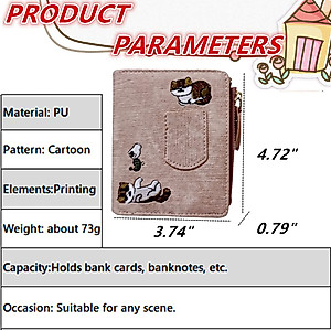 QingLuo Cat Embroidered Canvas Purse Minimalist Jeans Style Buckle Wallet for Christmas Birthday Present(Pink)