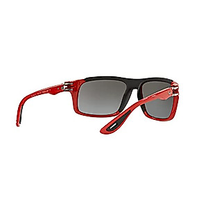 Ray-Ban RB4364M Scuderia Ferrari Collection Aviator Sunglasses, Red/Grey Mirrored Silver Gradient, 61 mm