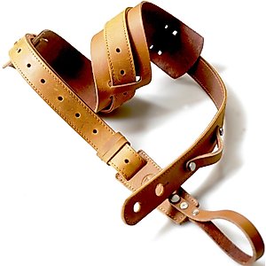 Jeereal Full Grain Genuine Padded Leather vintage Guitar Straps（3.0 Inches Width） for Electric, Acoustic, and Bass Guitars (Yellow Brown)
