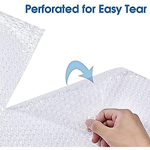 Bubble Cushioning Wrap Roll, Sumono 12 Inch x 36 Feet Total Bubble Roll Perforated 12 Inch Included 10 Fragile Sticker Label