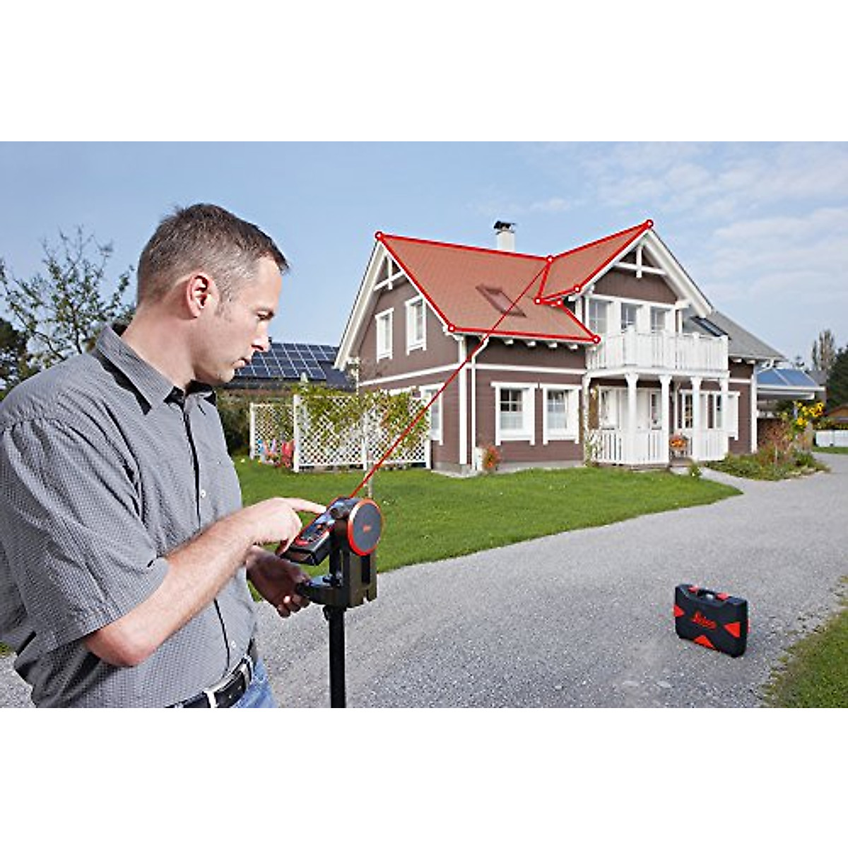 Leica DISTO S910 Pro Pack 984ft Range Laser Distance Measurer Pro Kit, Point to Point Measuring, Hard Case, TRI70 Tripod, FTA360S Adapter, Red/Black