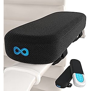 Everlasting Comfort Office Chair Arm Covers w/Cooling Gel Top Layer for Elbow, Forearm Support - FSA HSA Approved Memory Foam Armrest Cover Pads, Arm Riser for Desk Chair, Gaming Chair, Car Seat