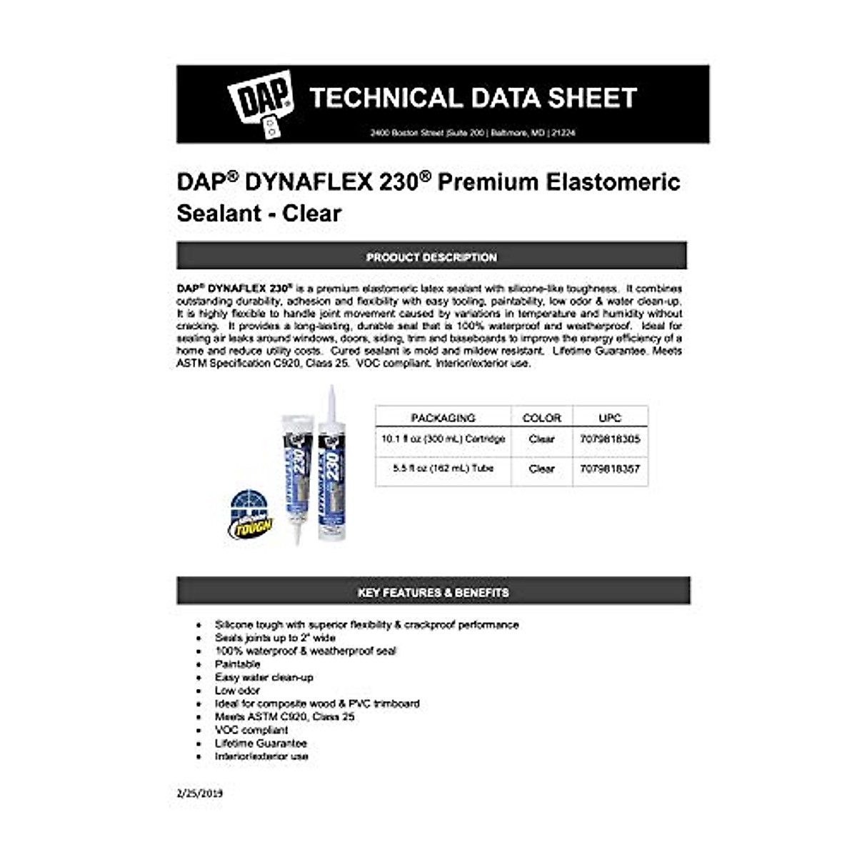 12 Pack of 10.1 oz Dap 18305 Dynaflex 230 Clear Premium Window, Door, and Trim Sealant