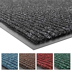 Notrax 109 Brush Step Carpeted Entrance Mat for Home or Office, 3' X 5', Charcoal, 109S0035CH