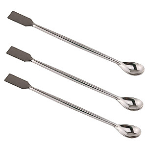 E-outstanding 3PCS Laboratory Spoon Spatula 2 in 1 Stainless Steel Lab Mixing Double End Reagent Sampling Spoon Spatula Tool, 20cm