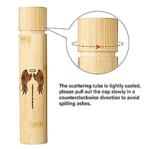 Bamboo Scattering Urn for Human Ashes,Eco Friendly Biodegradable Urn for Human Ashes,9''x2'' Small Scattering Tube for Human Adult Pet Cat Dog Ashes (Set of 2,Angel Wings Pattern)
