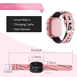 Kids Smart Watch Girls Boys - Smart Watch for Kids Watches for Ages 4-12 Years with 14 Puzzle Games Music Video Alarm Calculator Flashlight Children Learning Toys Birthday Gifts Toddler Watch (Pink)