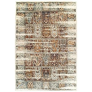 Superior Bedroom, Farmhouse, Kitchen, Entryway, Laundry, Living Room Decor, Washed Floral Collection Area Rug, 8' x 10', Ivory