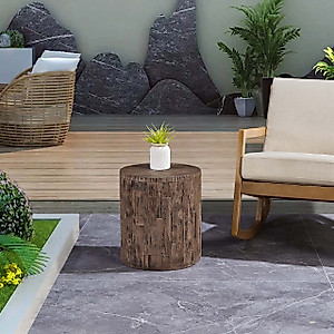 Ball & Cast Wood Stump End Table, Vintage Brown