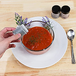 Cornucopia Mini Plastic Spice Jars w/Sifters (12-Pack, Black); 2 Tablespoon Capacity (1 Fluid Ounce) Spice Bottles for Travel, Glitter, Gifts, Favors