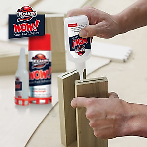 Kraken Bond Wow! CA Glue (2 x 1.75 oz.) with Spray Adhesive Activator (2 x 6.75 fl oz.) - Cyanoacrylate Glue, CA Glue with Activator, CA Glue for Woodworking, Crazy Glue, Craft Glue | 2 Pack