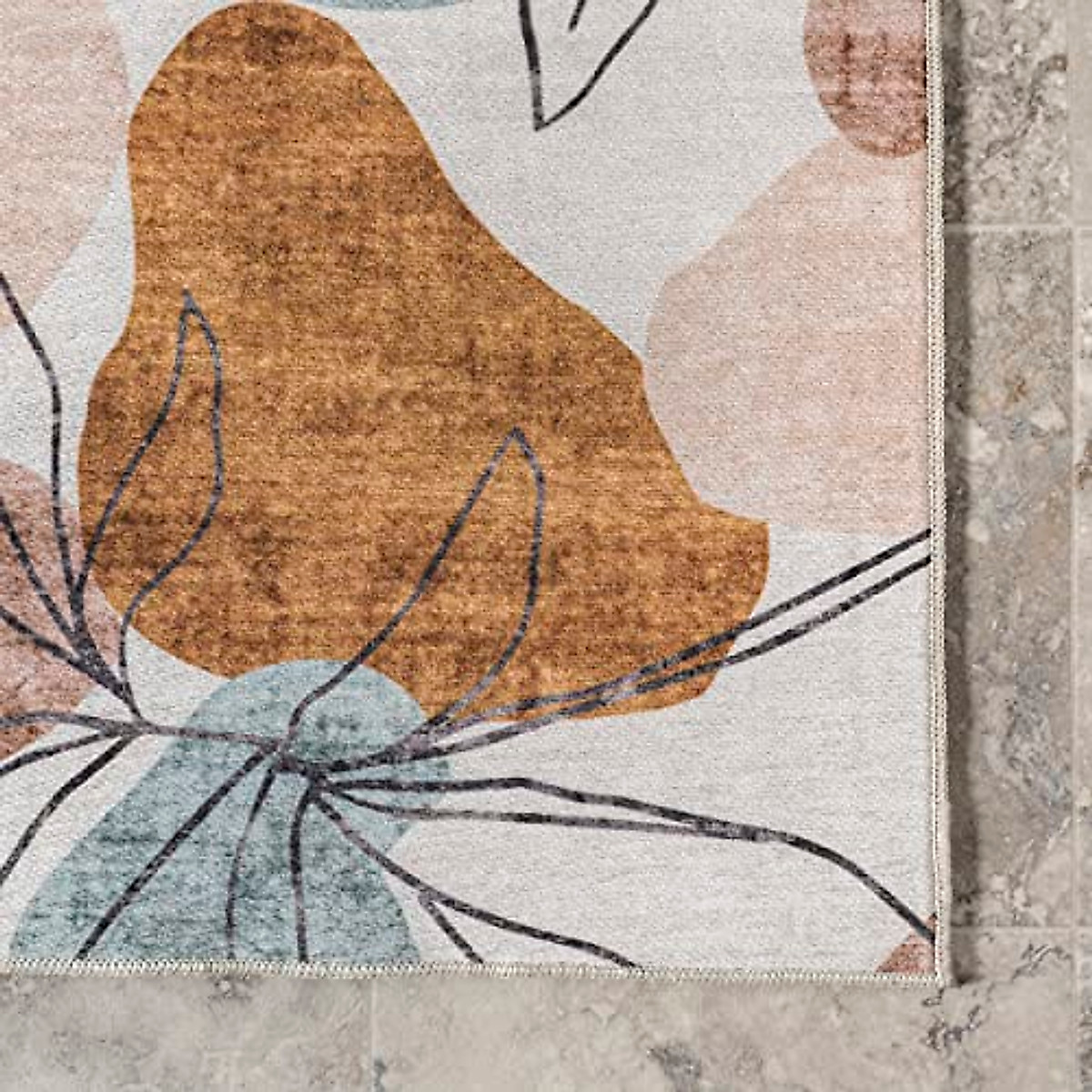 nuLOOM Deisy Abstract Floral Machine Washable Indoor/Outdoor Area Rug, 8' x 10', Multicolor