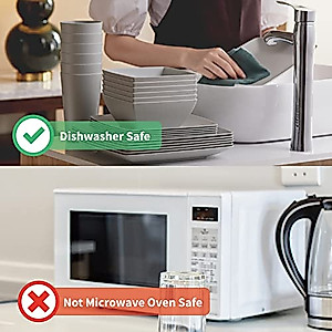 Joviton Home 24PCS Heavenly Pink Swirl Melamine Dinnerware Sets for 8,Outdoor Plates and Bowls Sets (Heavenly Pink)