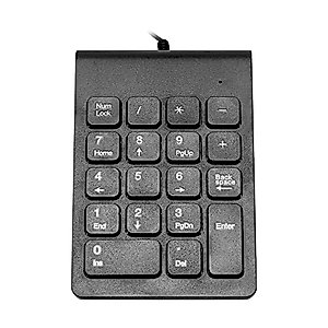 Spacesea USB Wired Numeric Keypad Numpad 18 Keys Digital Keyboard for Accounting Teller Laptop Windows Android Notebook Tablets PC (Black)