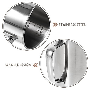 POPETPOP Laboratory Beaker 500ml Beaker Barista Tools Liquid Measuring Beakers Liquid Mixing Cup Scale Cup Coffee Mug Espresso Measuring Glass Water Jug Strong Coffee Stainless Steel Flour