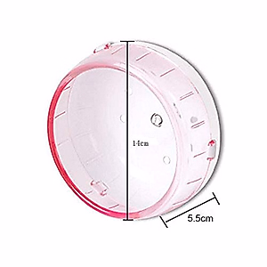 5.5inch Silent Hamster Wheel-Pets Running Sports Exercise Wheel Jogging Wheel Hamster Rat Gerbil Silent Spinner (Pink)