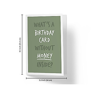 Karto Funny Birthday Card for Men and Women, 5.5 x 8.5 in, Blank Inside or with Happy Birthday Message, Premium 325gsm Cardstock, Red Envelope