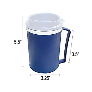 Rehabilitation Advantage Plastic Insulated Blue Mug with White Tumbler Lid (12oz)