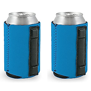 Blank Magnetic Can Coolie (2 Pack Neon Blue)