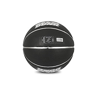 Spalding Slam Dunk NBA Black Basketball Ball with Pump Men's Official Ball Size 5, 6, 7 (7)