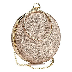 Gets Women Top Handle Handbags Tote Bag Clutch Purse for Women With Rhinestone Circular Ring